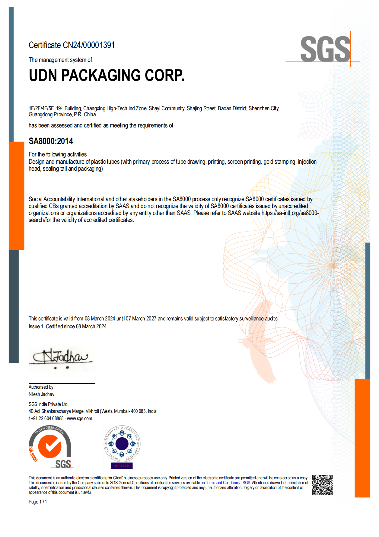 Congratulations! UDN Has Passed the Social Accountability 8000 Standard ...